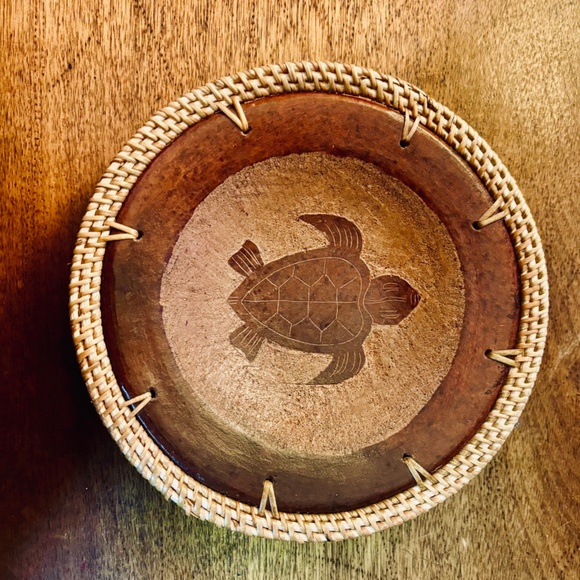 Accents | Unique Ceramic And Basket Weave Plate | Poshmark
